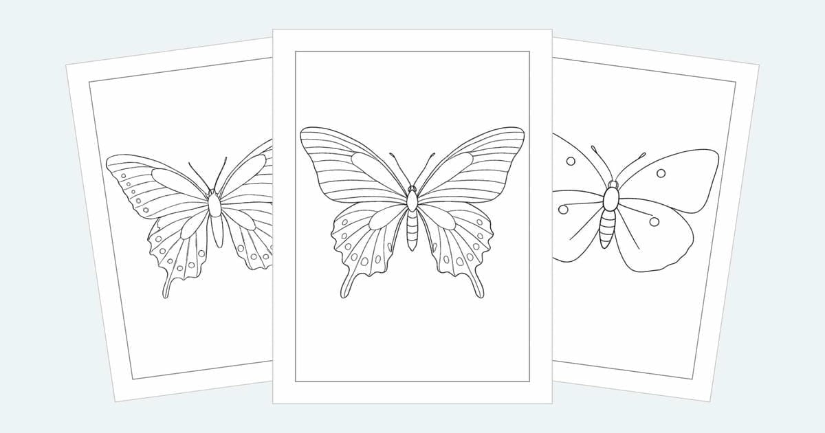 Butterfly Coloring Pages (Free PDF Printables for Kids & Adults)