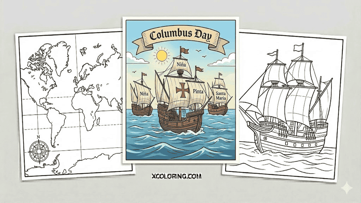 20+ Columbus Day Coloring Pages to Discover the New World