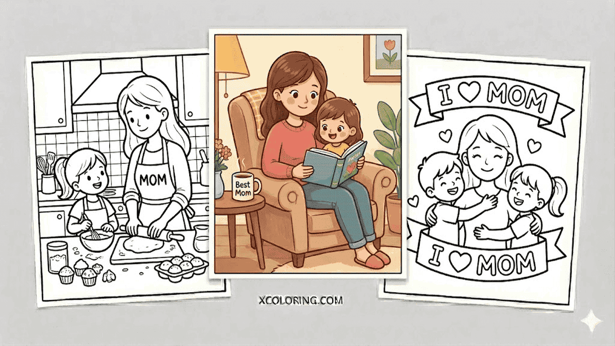 Mom Coloring Pages | 24 Sweet Printables for Kids